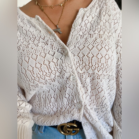 JEANNE PIERRE | Sweaters | 39 Jeanne Pierre Open Knit Cardi | Poshmark